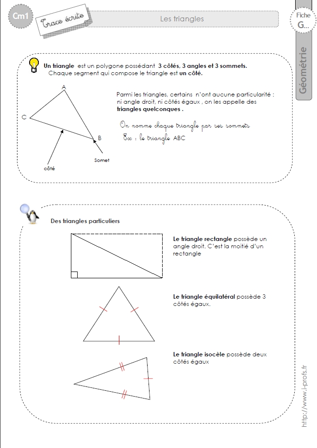 Vid o Triangles Cm1 Fiche Sur Les Triangles Cm1 Bollbing