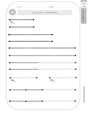 Fiche maternelle lignes horizontales